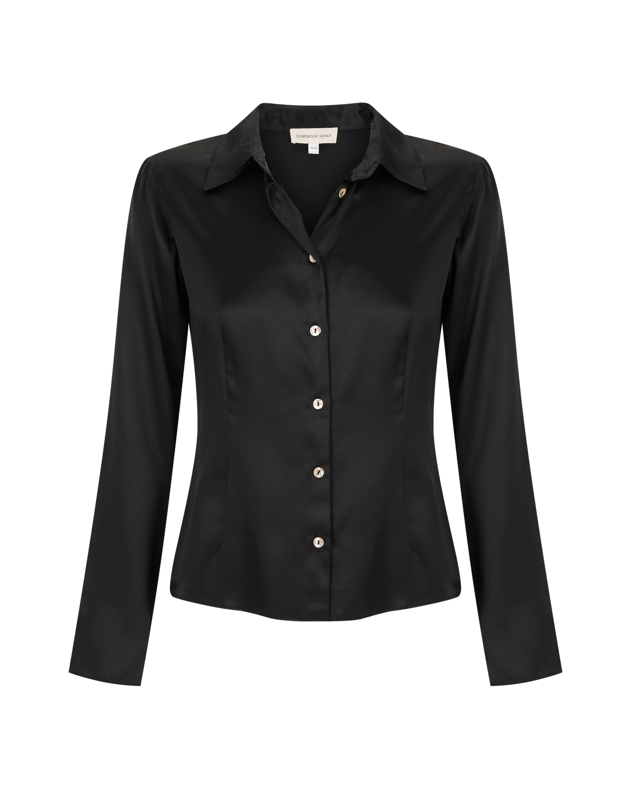 Ivy Shirt | Black Pure Silk – Dominique Healy